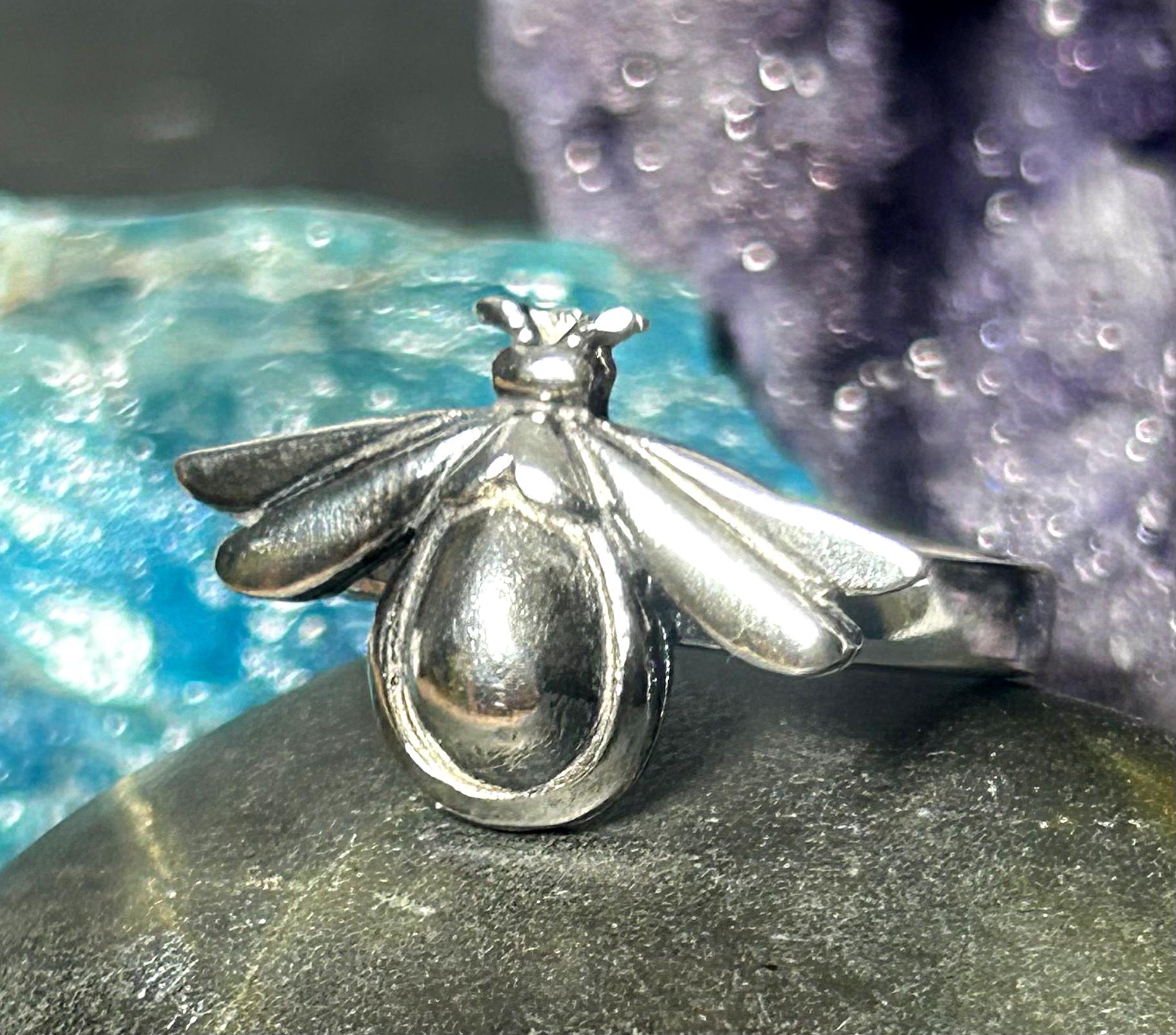 Firefly Ring in Sterling Silver Unique Custom Bug Jewelry - Etsy