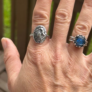Moon Goddess and Star Goddess Ring Set in Sterling Silver - Etsy