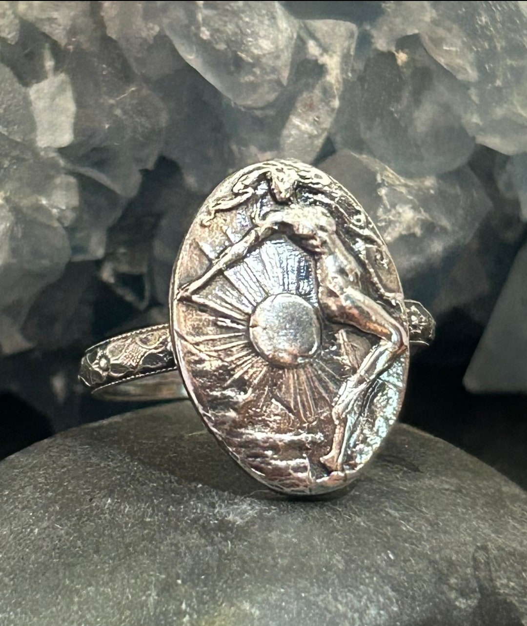 Moon Goddess Ring in Sterling Silver - Etsy
