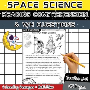 Space Science Reading Comprehension Worksheets | 8 WH Questions ...