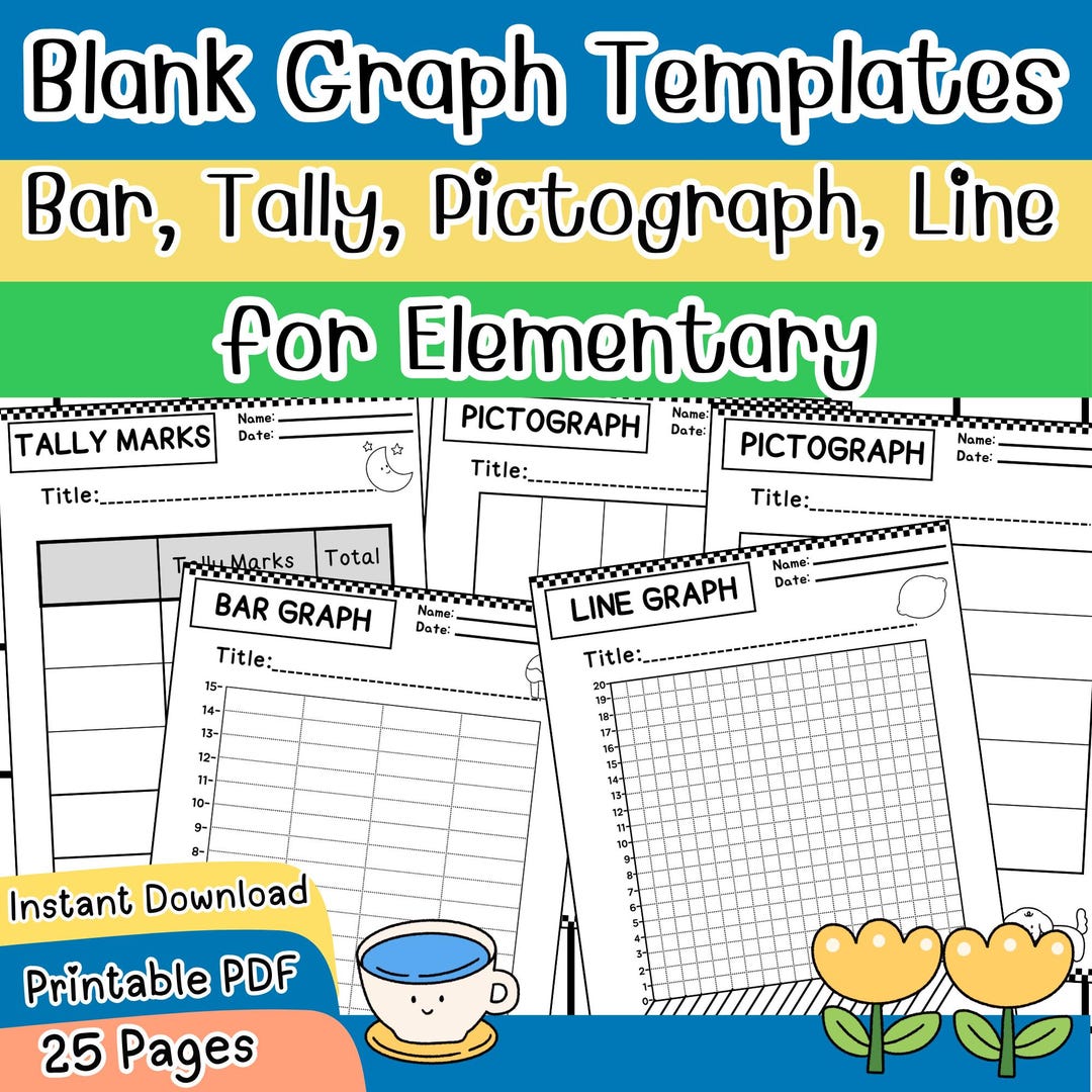 Blank Graph Templates for Kids: Bar, Line, Tally and Pictograph ...