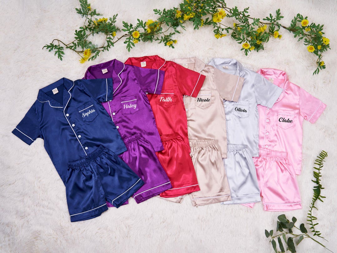 Personalized Flower Girl Pajamas,custom Kids Pajamas Set,matching ...