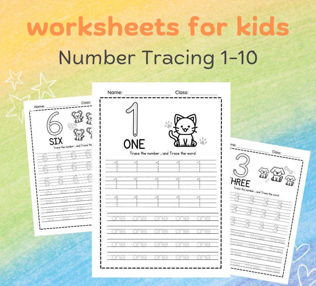 Number Tracing 1-10, Math Worksheets , Preschool Worksheets ...