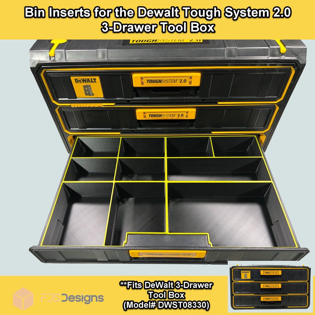 Dewalt Tough System 2.0 3-drawer - Organizer Bins - Set of 4 (fits 1 ...