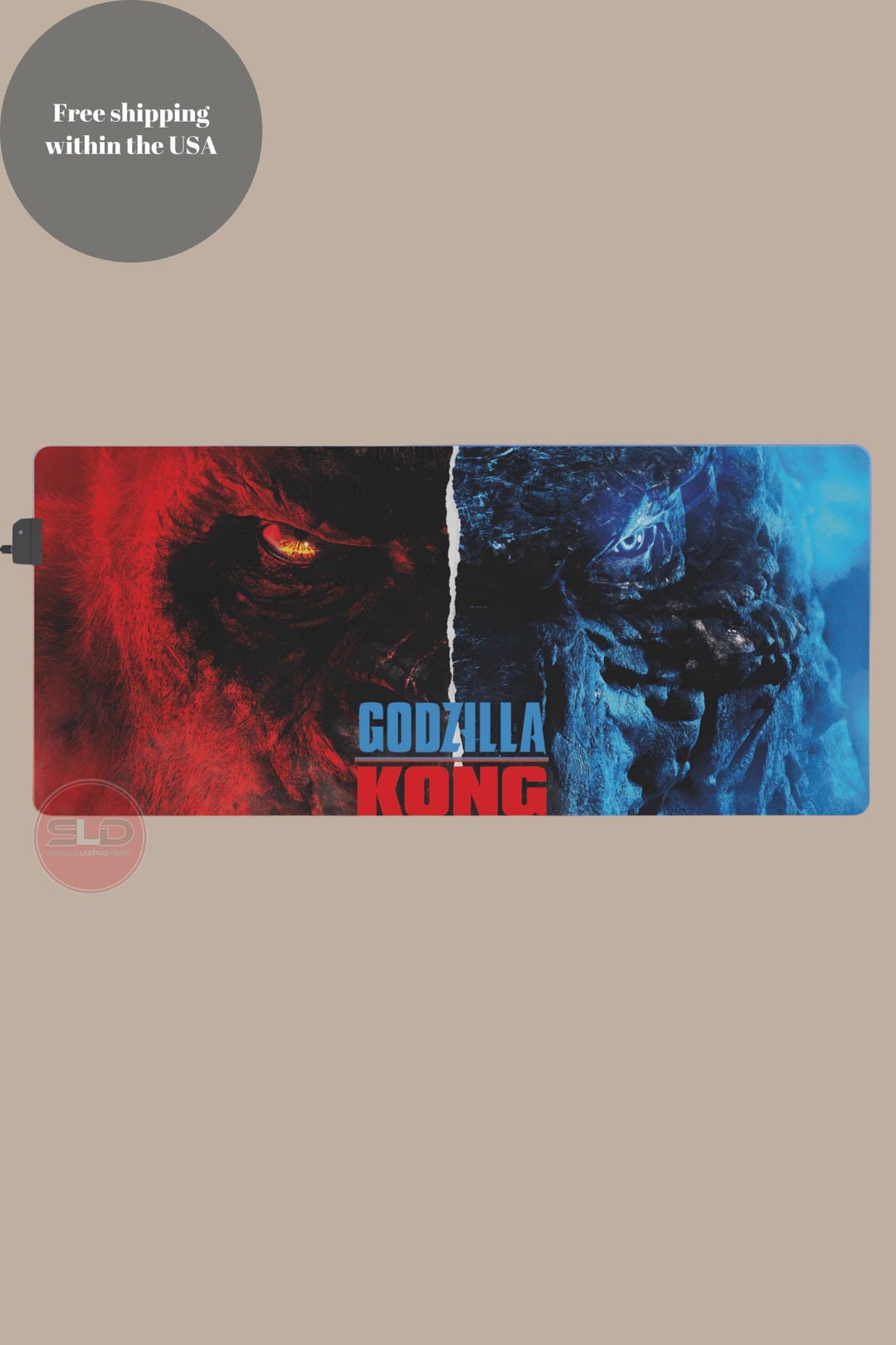 Godzilla LED Gaming Mouse Pad, Kong Desk Mat for Gamers, Large Light-up ...