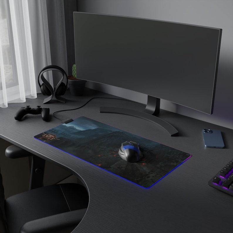 Path of Exile Led Desk Mat POE Map Mouse Pad Large Mouse Pad Unique ...