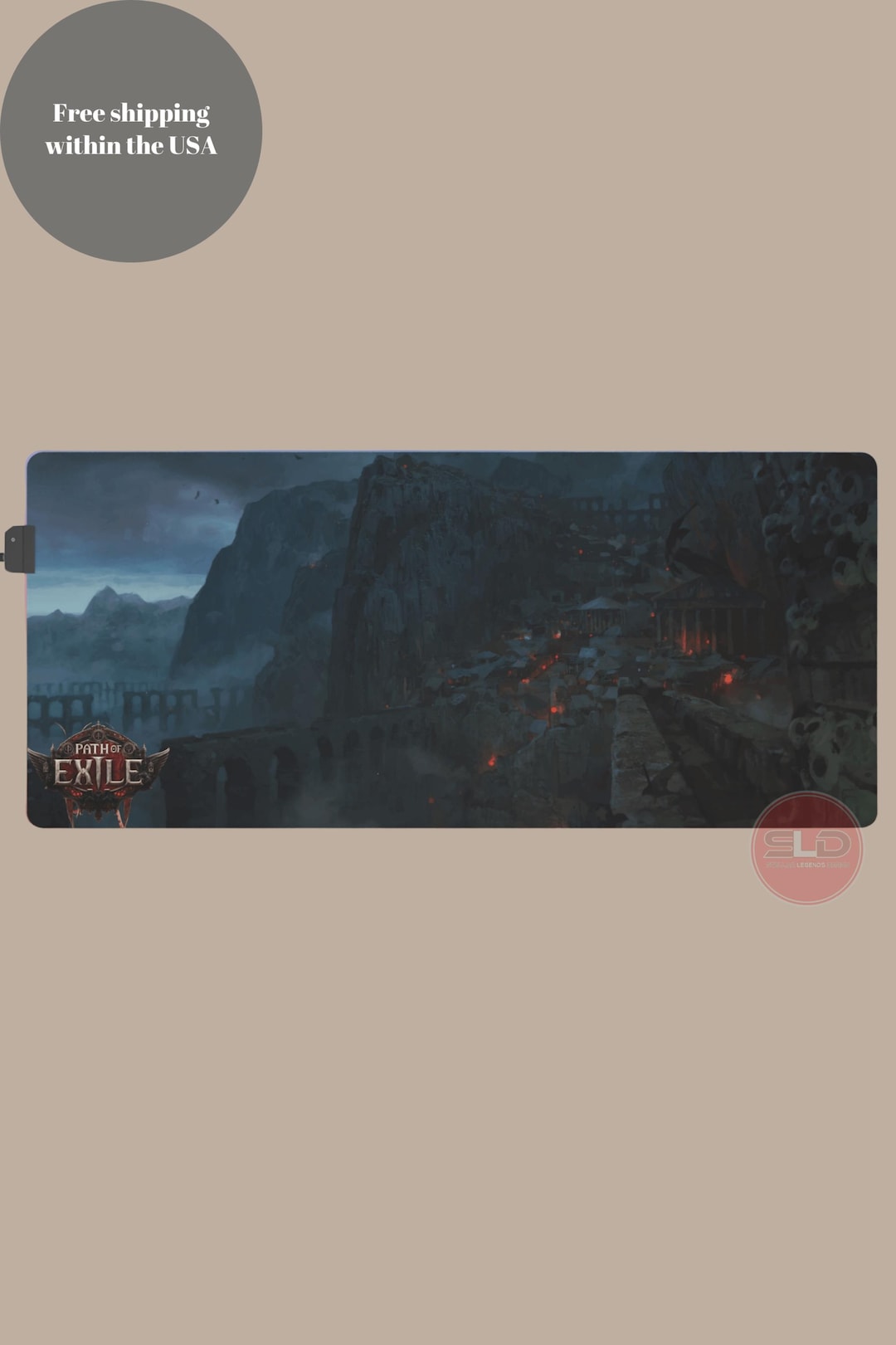 Path of Exile Led Desk Mat POE Map Mouse Pad Large Mouse Pad Unique ...