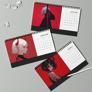Anime Girl 2025 Desktop Calendar Cute Japanese Calendar Desk Decor ...