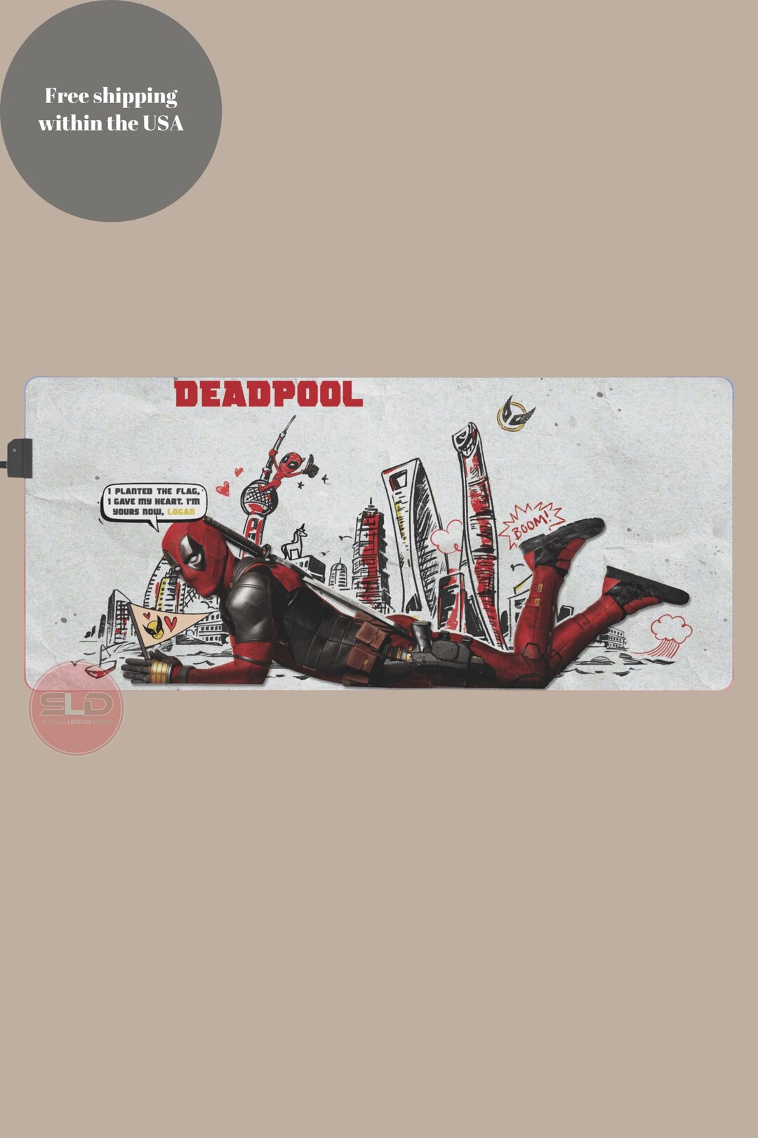 Deadpool Led Desk Mat Transform Your Gaming Space With This Bold ...