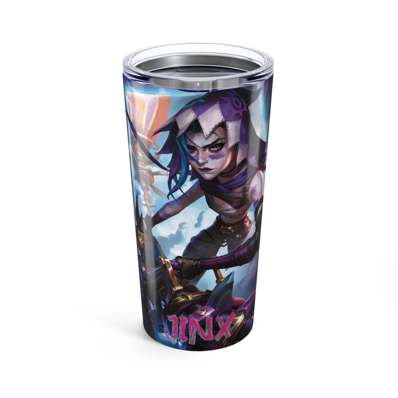 Arcane and League of Legends Jinx Design Tumbler 20 Oz Gamer Gift ...
