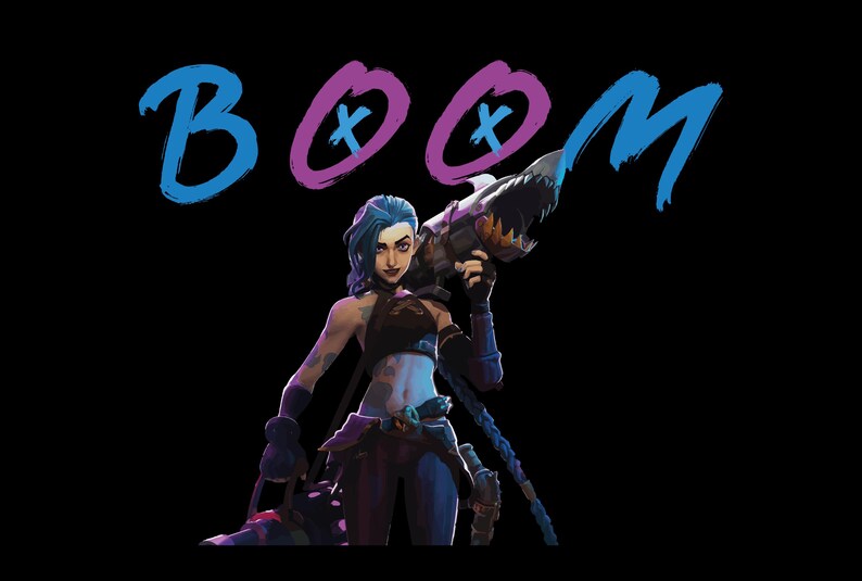 Jinx "boom" Digital Art – Instant Download, Arcane & League of Legends ...