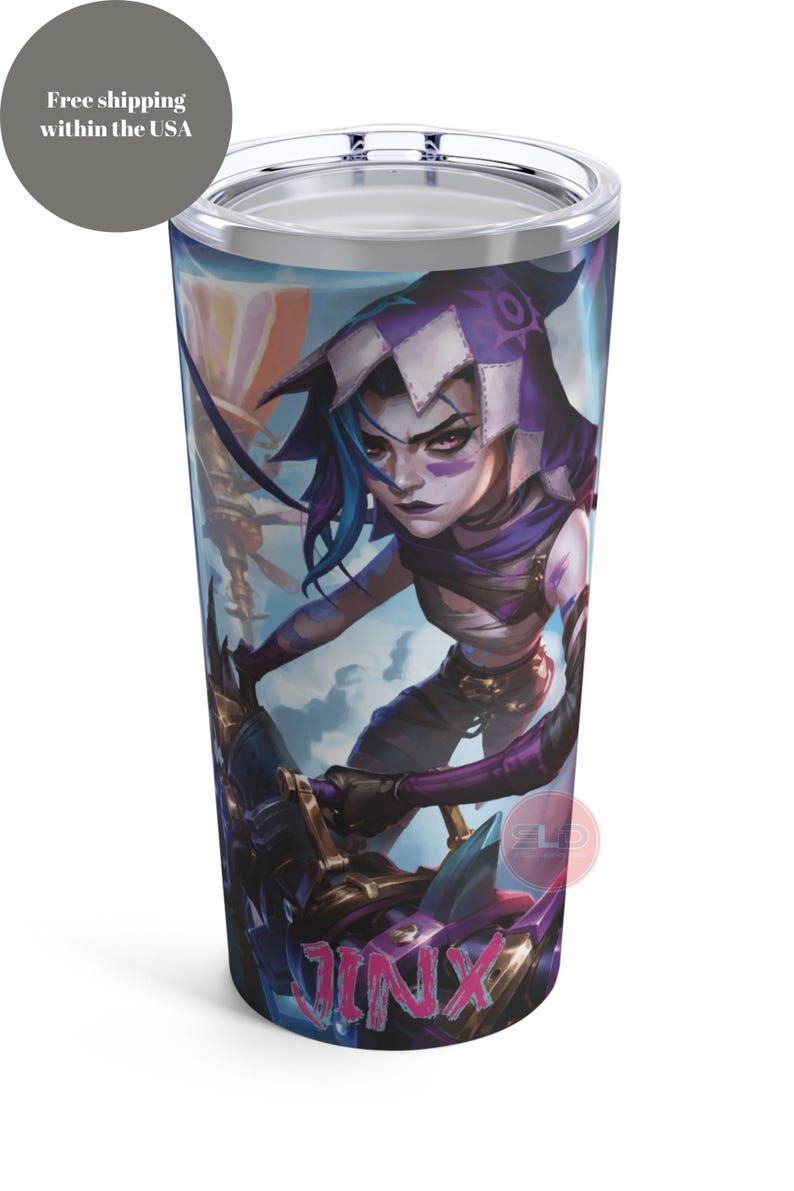 Arcane and League of Legends Jinx Design Tumbler 20 Oz Gamer Gift ...