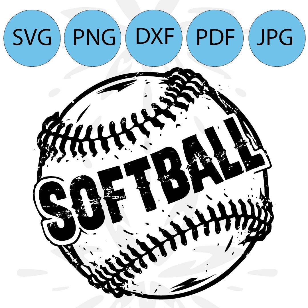 Softball Dxf, Jpg, Pdf, Svg and Png File. Softball Clipart, Softball ...