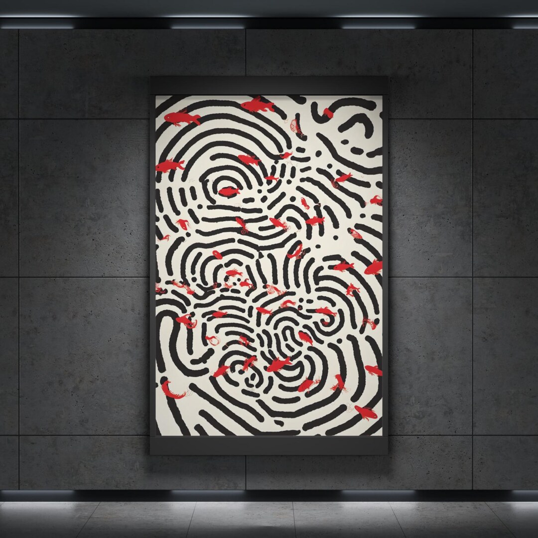 Ikigai Poster, Koi Fish Art Japandi Style Poster Fish Zen Wallart ...