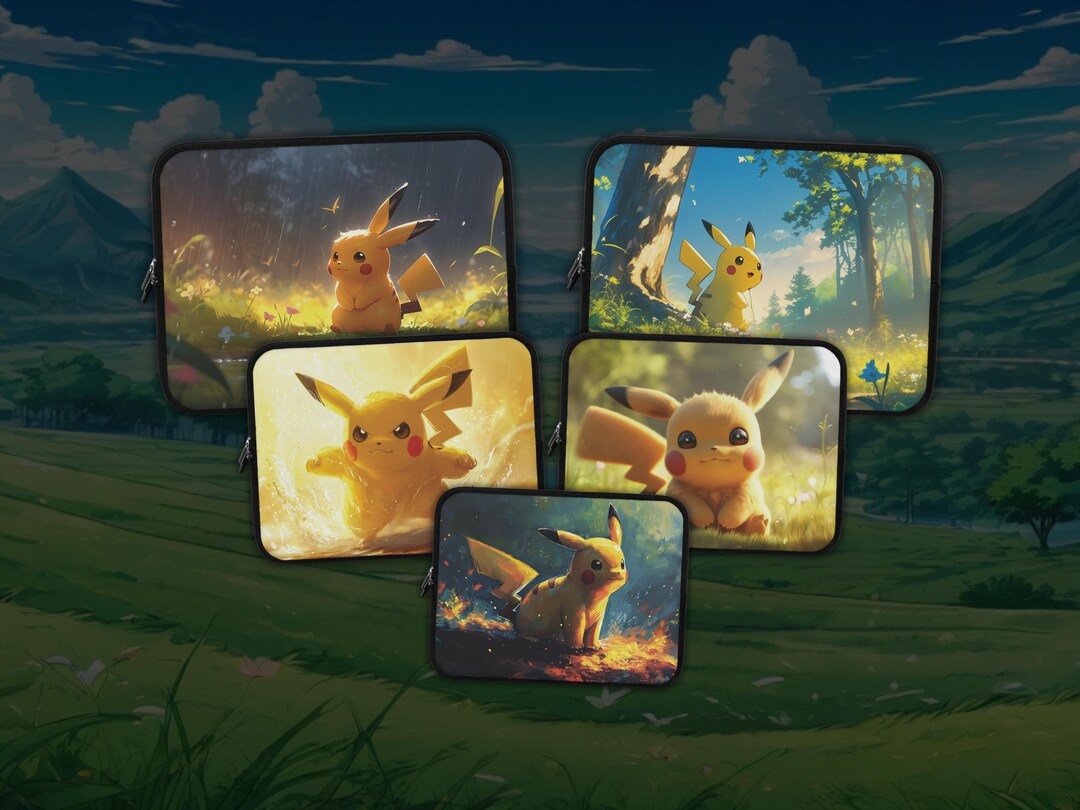 Pokemon Pikachu Laptop Sleeve • Pikachu Gift • Pikachu Print Laptop ...