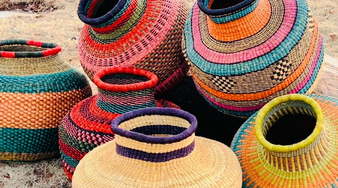 Authentic Large BOLGA BASKET, Flower Pot, African Market Basket ...
