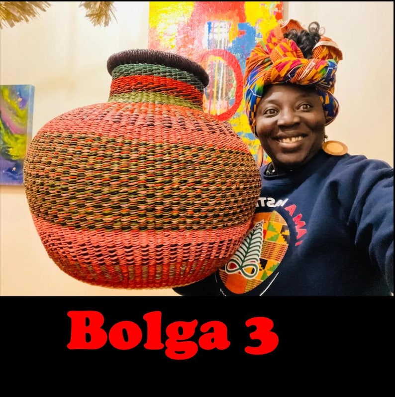 Authentic Large BOLGA BASKET, Flower Pot, African Market Basket ...