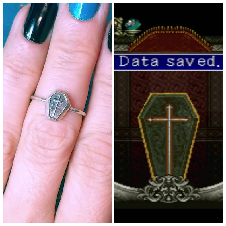 Tiny Coffin Stacking Ring in Sterling Silver | Etsy