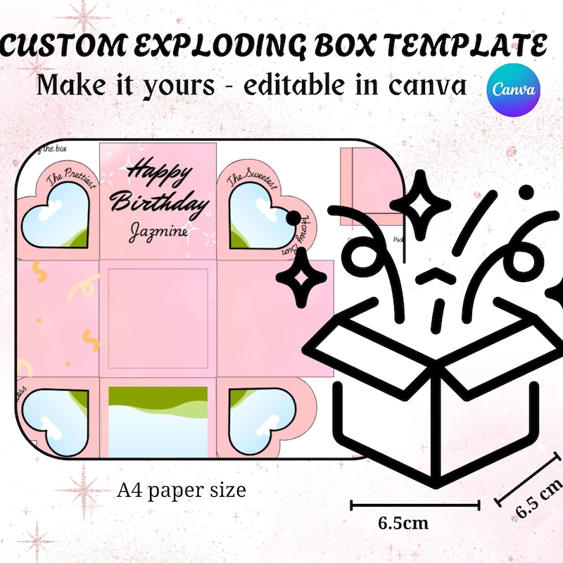 Exploding Box Template - Etsy