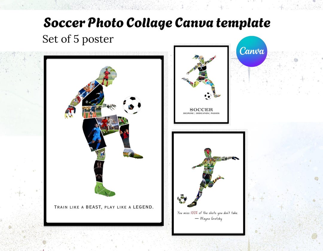 Personalized Soccer Photo Collage: Senior Night Gift (canva Template ...