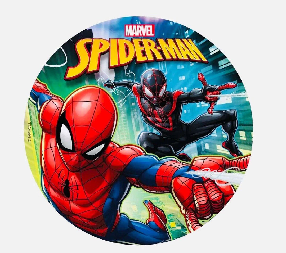 Spider Man Edible Image Cake Topper Round Frosting Icing Party ...