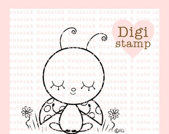Lady Ladybug Digital Stamps - Etsy