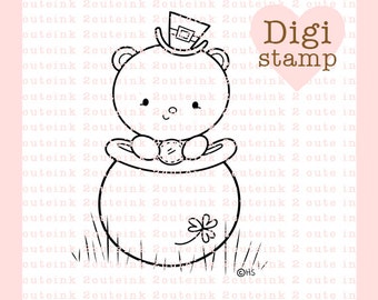 Good Luck Panda Digital Stamp for Card Making and Paper Crafts | Etsy