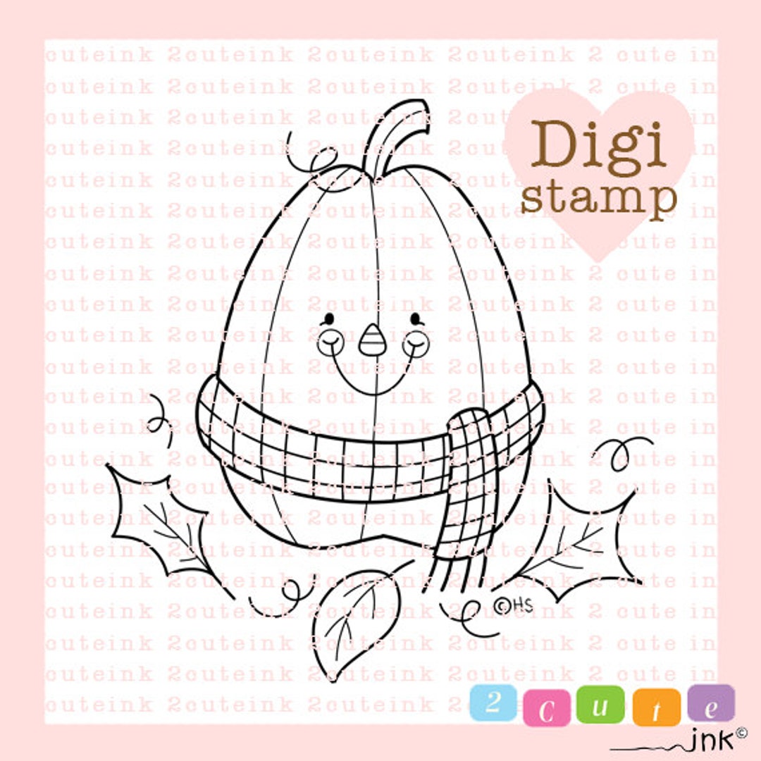 Fall Pumpkin Digital Stamp Line Art for Card Making, Paper Crafts ...
