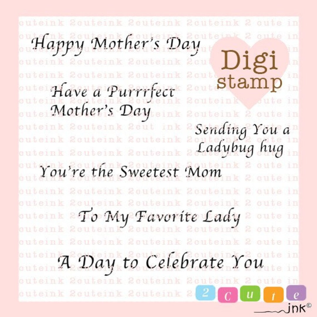 Mother's Day Digital Stamp Sentiments for Card Making, Scrapbooking and ...