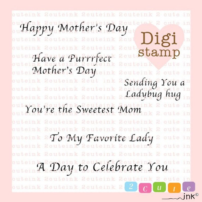 Mother's Day Digital Stamp Sentiments for Card Making - Etsy