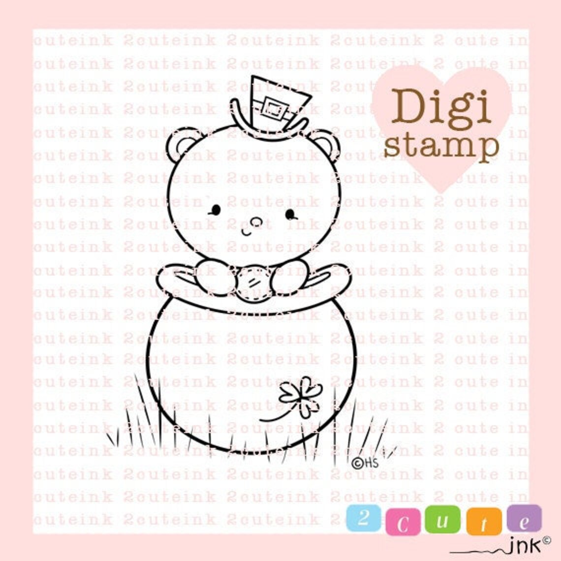 St. Patricks Day Bear Digital Stamp Irish Bear Digi Stamp - Etsy