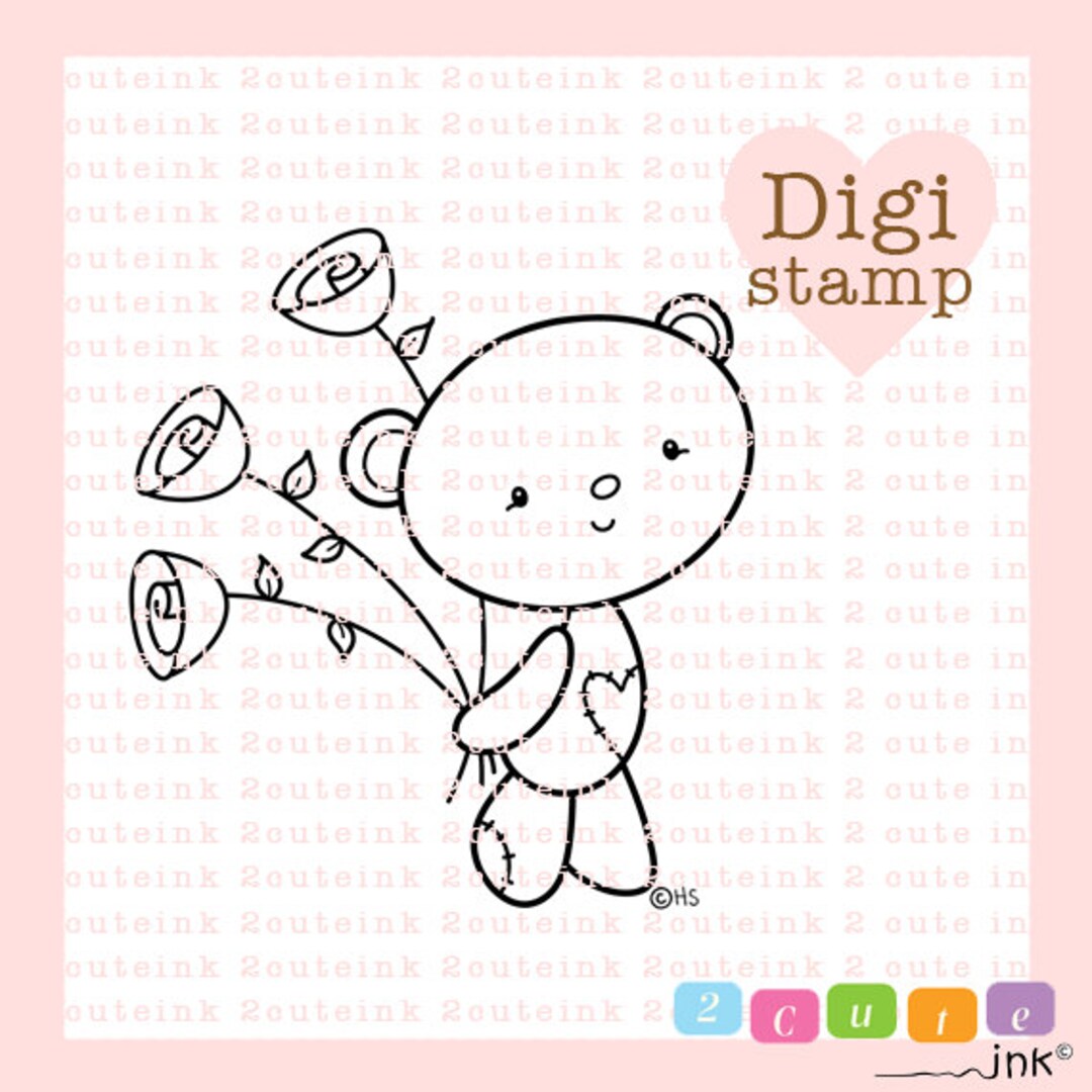 Beary Sweet Digital Stamp Bear Stamp Digital Bear Stamp - Etsy