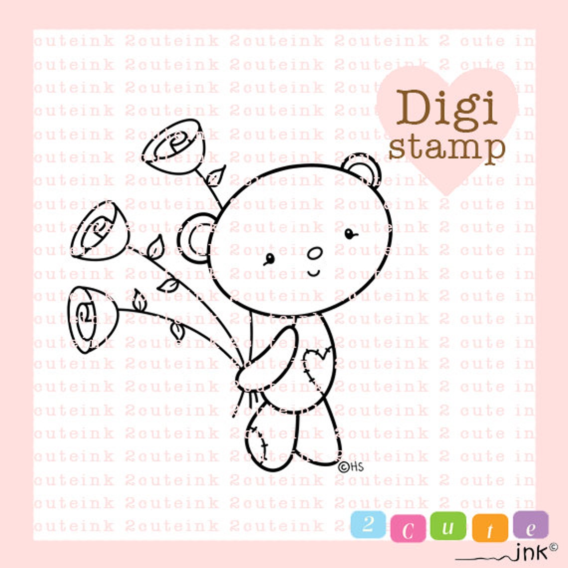 Beary Sweet Digital Stamp Bear Stamp Digital Bear Stamp - Etsy