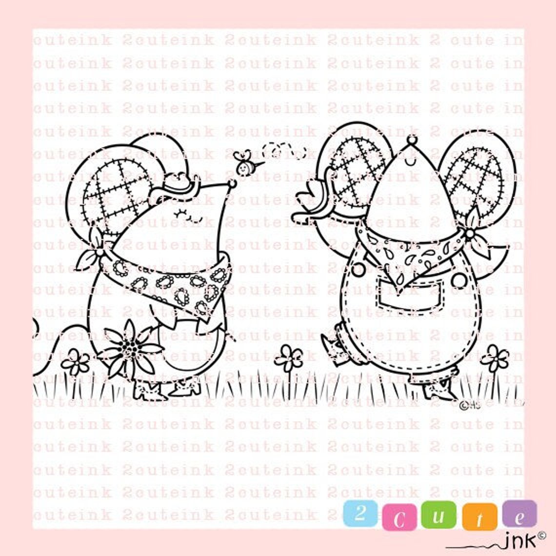 Country Mouse Couple Digital Stamp for Card Making - Etsy