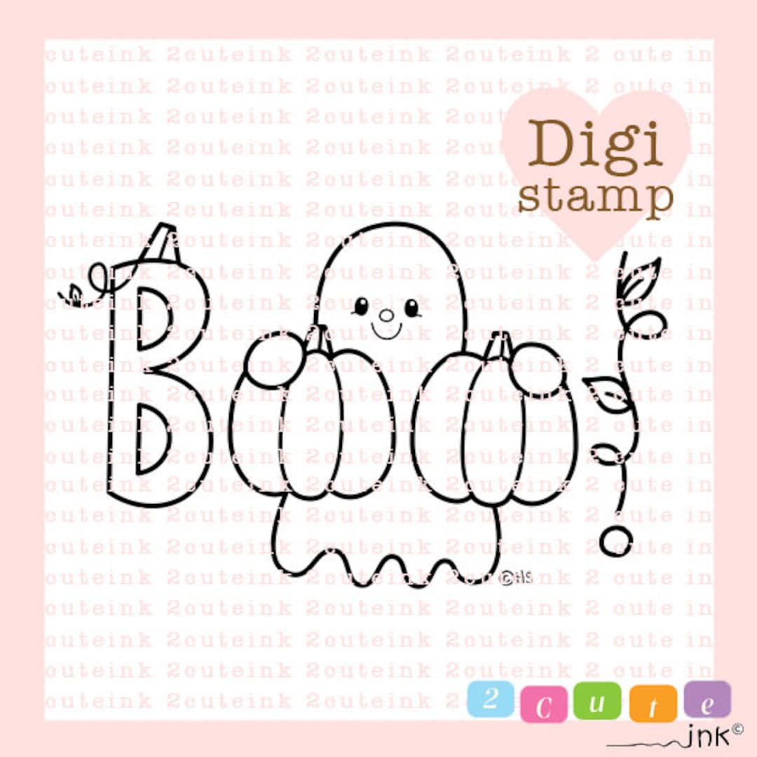 Boo Word Art Digital Stamp Ghost Digital Stamp Halloween Stamp Ghost ...