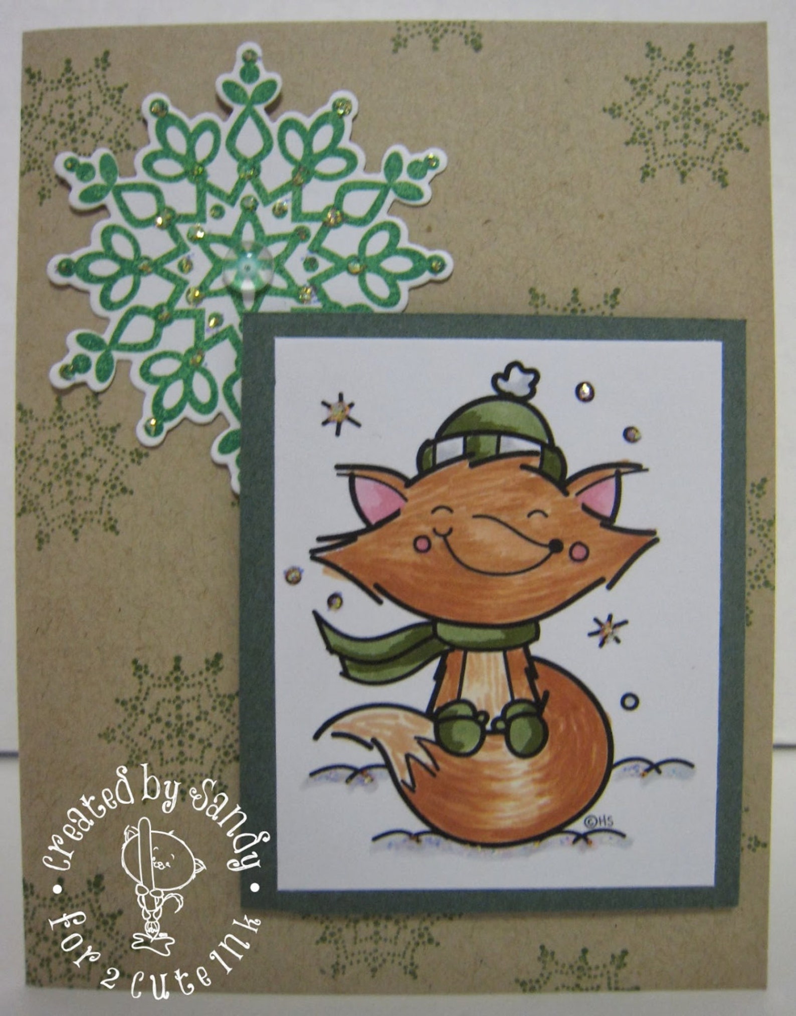 Winter Fox Digital Stamp Line Art for Card Making Paper | Etsy