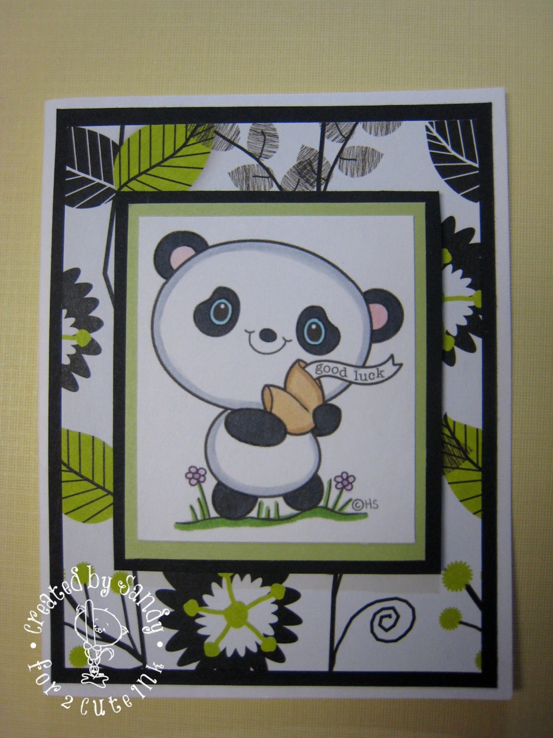 Good Luck Panda Digital Stamp for Card Making and Paper Crafts - Etsy