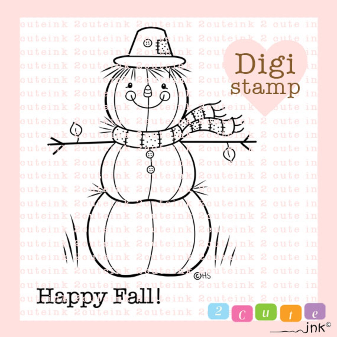 Pumpkin Scarecrow Digital Stamp - Scarecrow Digital Stamp - Digital ...