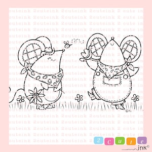 Country Mouse Couple Digital Stamp for Card Making - Etsy