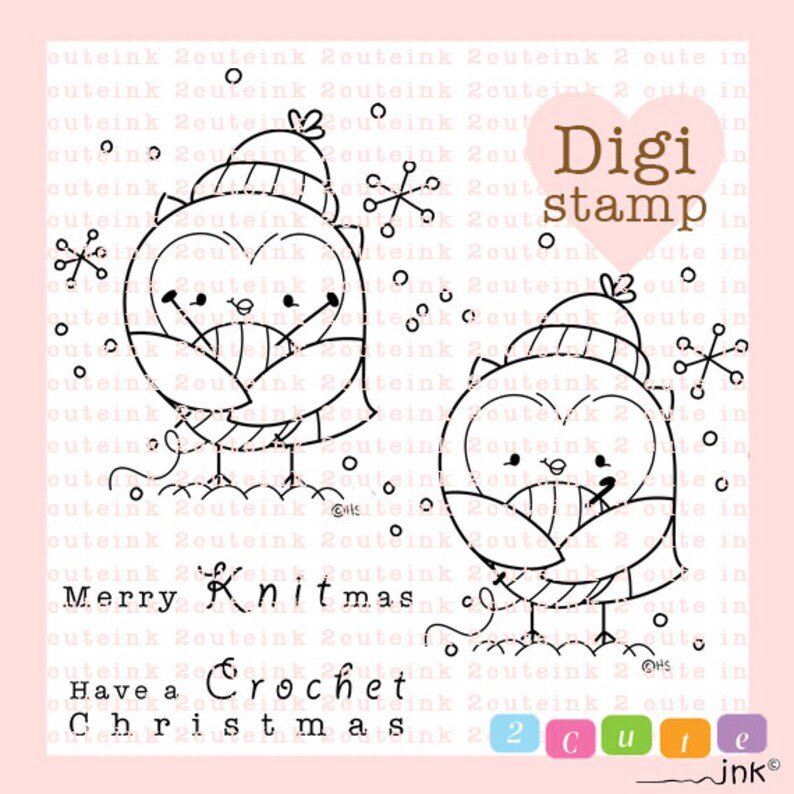 I Love Crocheting and Knitting Owls Digital Stamp Set Line Art - Etsy