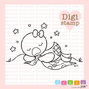 Sleepy Duck Boy and Girl Digital Stamp Duck Stamp Digital New Baby ...