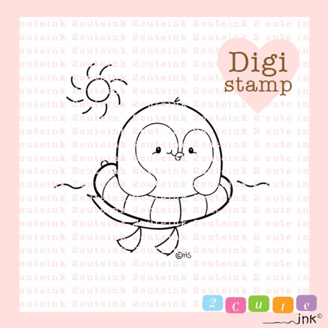 Penguin Floatie Digital Stamp for Card Making, Paper Crafts ...