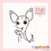 Chihuahua Doodle Digital Stamp for Card Making, Paper Crafts ...