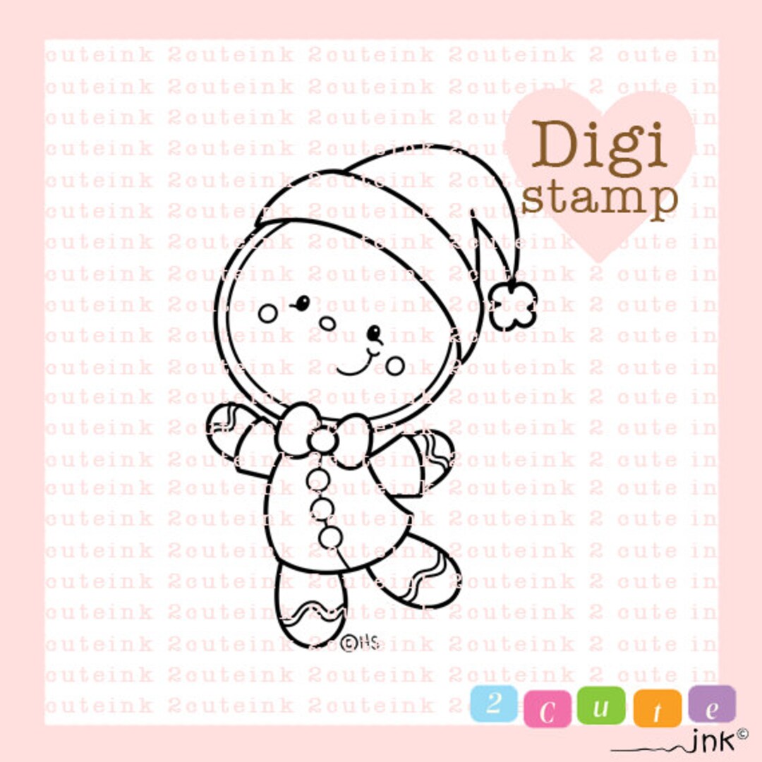 Gingerbread Santa Digital Stamp Gingerbread Digi Stamp Digital ...