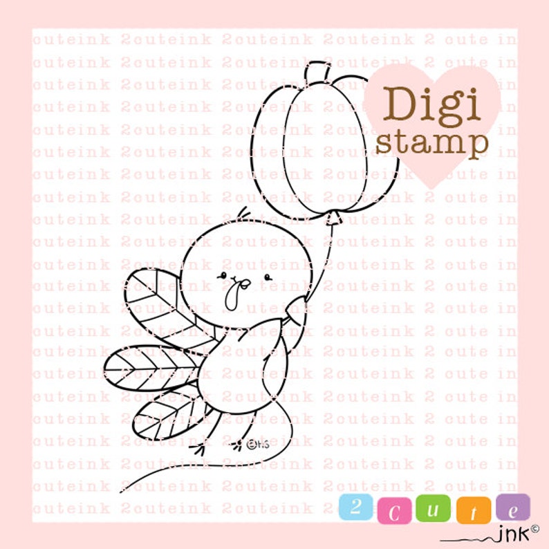 Turkey Balloon Digital Stamp Fall Stamp Digital Fall Stamp - Etsy