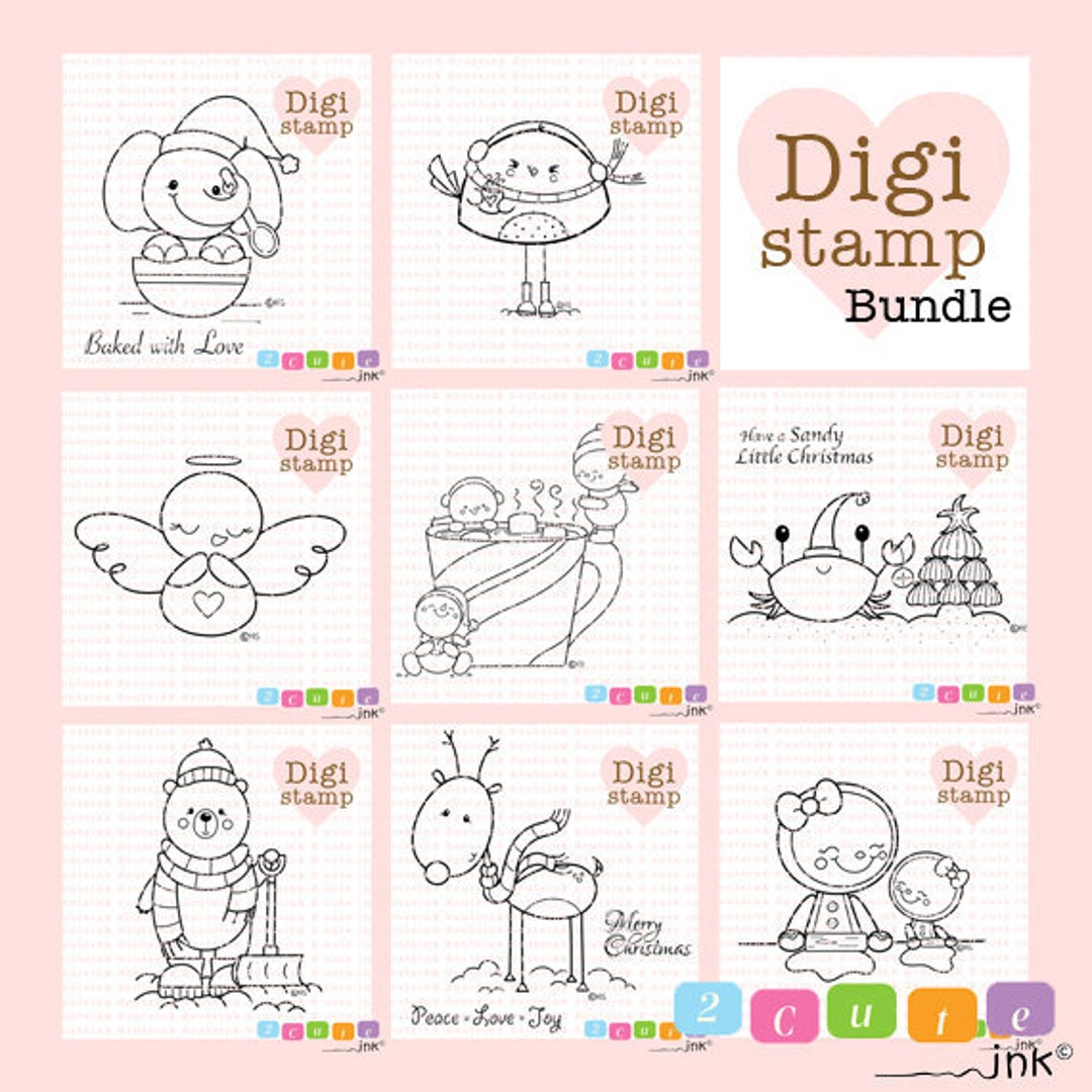 Christmas Digital Stamps Winter Digital Stamps Snowman Digital Stamps ...