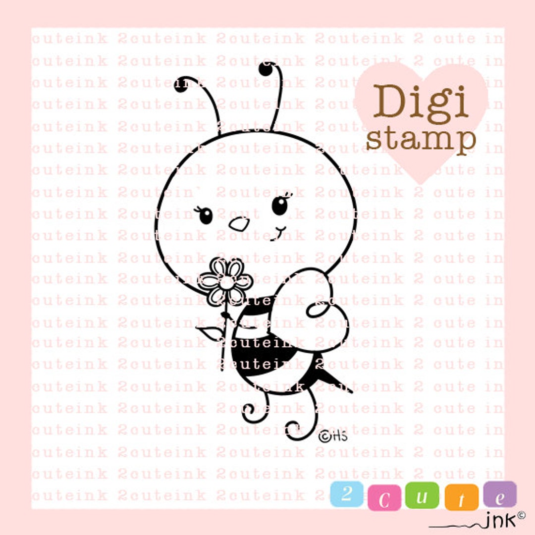 Sweet Honey Bee Digital Stamp for Card Making Paper Crafts - Etsy UK