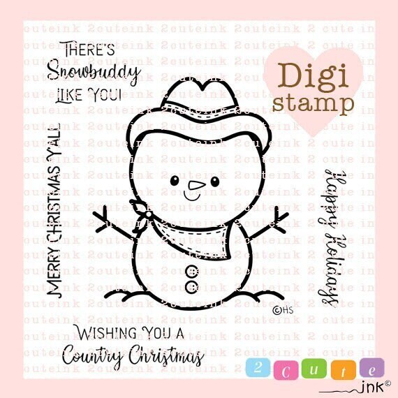Country Snowman Digital Stamp Digital Stamps for Card Making - Etsy