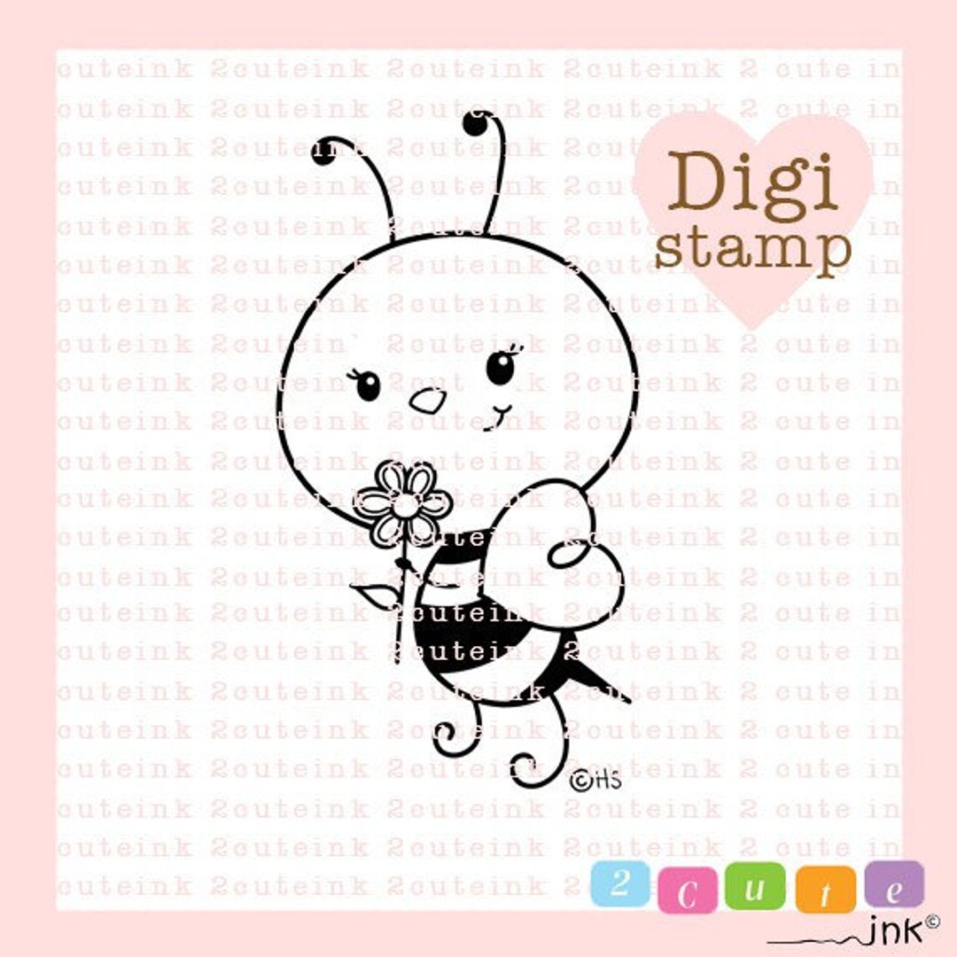 Sweet Honey Bee Digital Stamp for Card Making, Paper Crafts ...