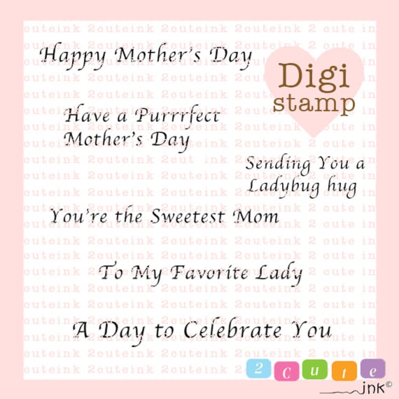 Mother's Day Digital Stamp Sentiments for Card Making | Etsy